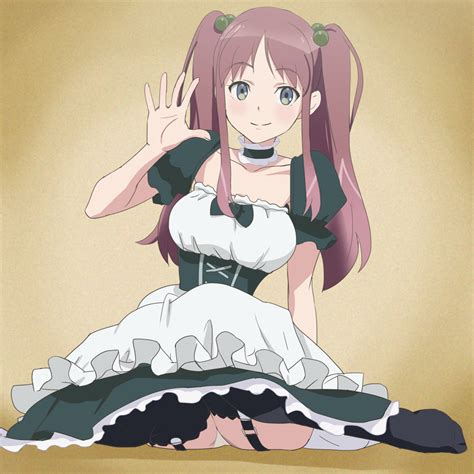 Safebooru 1girl Black Legwear Brown Background Brown Hair Choker