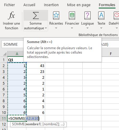 Additionner Des Colonnes Ou Des Lignes Enti Res Dans Excel Automate Excel