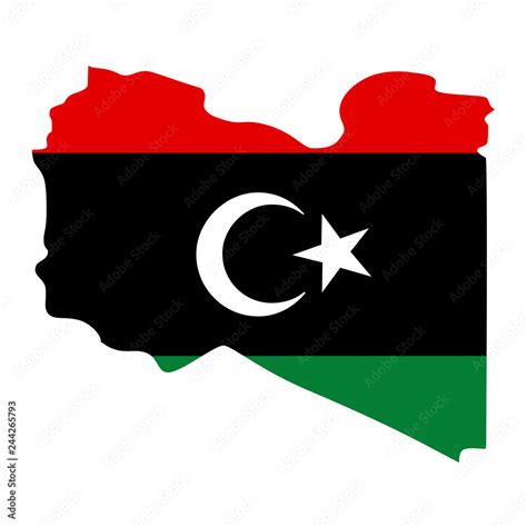 Map Of Libya Flag Stock Illustration Adobe Stock