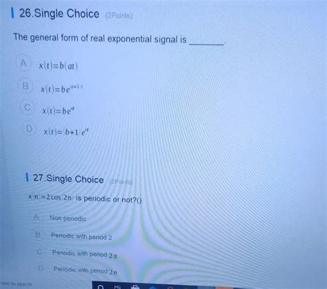 Solved 1 26 Single Choice 2Points The General Form Of Real Chegg