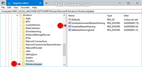 Configure Auto Restart Warning Notifications For Updates In Windows 10