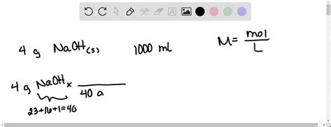 Solved G Of Solid Naoh Was Dissolved In Water And The Solution Was Made Up To Ml