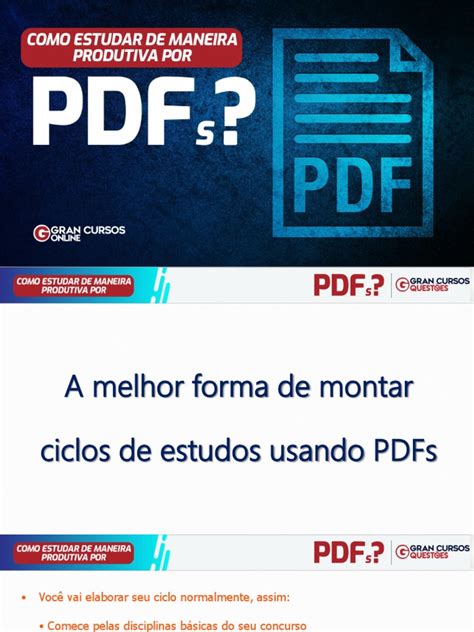 A Melhor Forma De Montar Ciclos De Estudos Usando Pdfs Alexandre