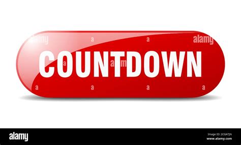 Countdown Button Rounded Glass Sign Sticker Banner Stock Vector