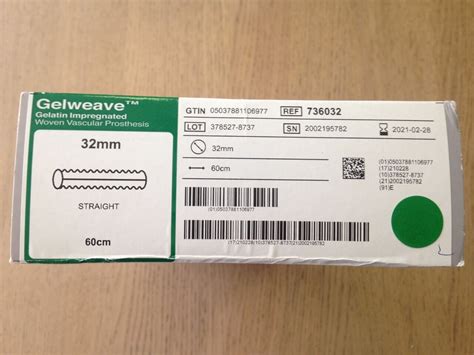 New Terumo 736032 Gelweave Gelatin Impregnated Woven Vascular Prothesis