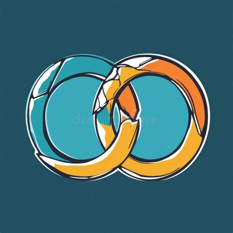 Interlocking Geometric Shapes In Blue And Orange Stock Illustration Illustration Of Shapes