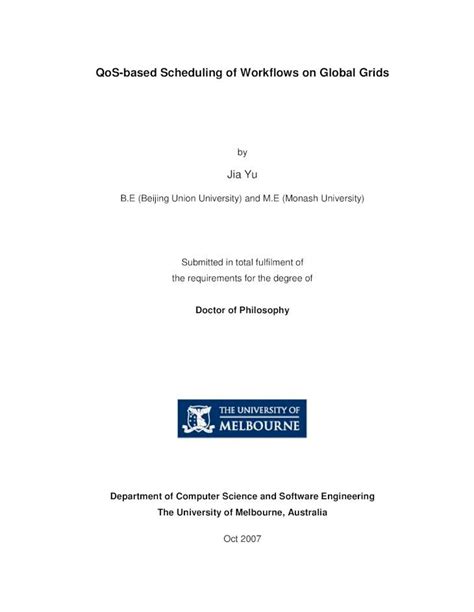 PDF QoS Based Scheduling Of Workflows On Global Gridsiii QoS Based
