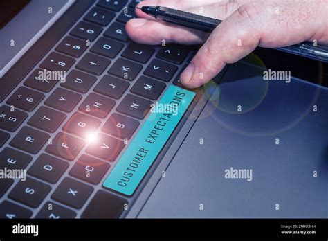 Hand Writing Sign Customer Expectations Business Concept Benefits A Client Expect Surpass The