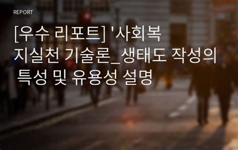 우수 리포트 사회복지실천 기술론생태도 작성의 특성 및 유용성 설명 레포트