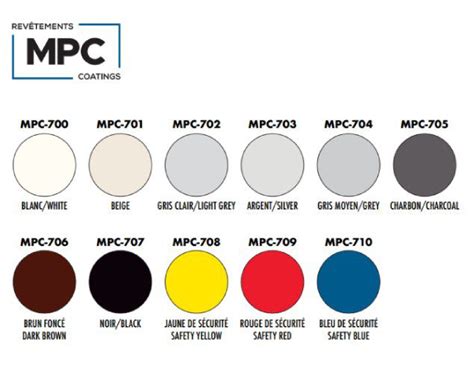 Color Chart Resinous Flooring Supply