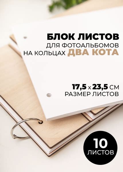 Фотоальбом Два кота "Блок листов для фотоальбома на кольцах" купить по ...