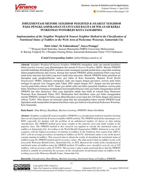pdf implementasi metode neighbor weighted k nearest neighbor pada