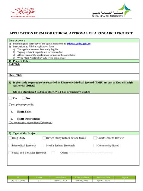 Application For Ethical Approval Of A Doc Template Pdffiller