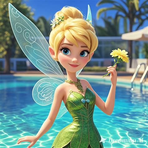 Tinker Bell At The Swimming Pool Ai Image By Lokmenghong560617 On