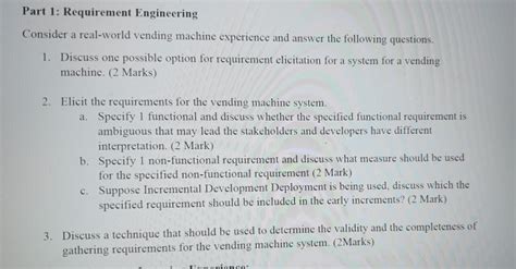 Solved Art 1 Requirement Engineering Consider A Real World