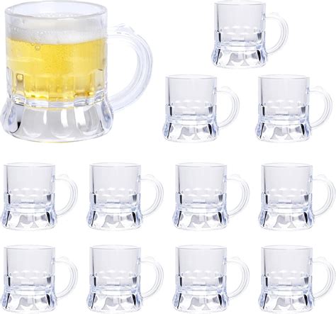 Mini Beer Mug Shot Glasses Plastic Beer Mugs 175 Inch Tall 12 Count