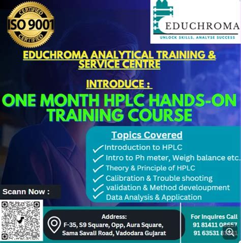 1 Month Intensive Hplc Hands On Training Course At ₹ 6999 Course In