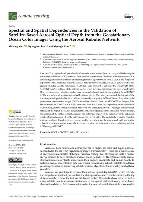 pdf spectral and spatial dependencies in the validation of satellite