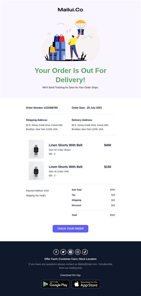 notification delivery template editor mailui