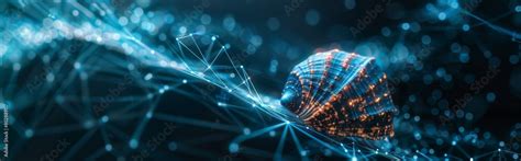 Cybersecurity Banner For Linkedin Nodes Grids Stock Illustration