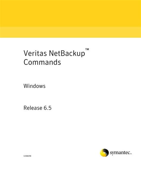 Veritas Netbackup Commands Symantec