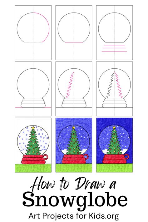 Learn How To Draw A Snow Globe With An Easy Step By Step Pdf Tutorial Howtodraw Tutorial