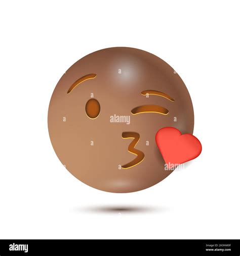 Blowing Kiss Funny Yellow Emoticon Realistic Emoticon 3d Emoticon