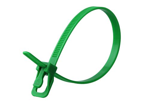 RETYZ 14 Inch Green UV Releasable Standard Cable Tie 100 Pack