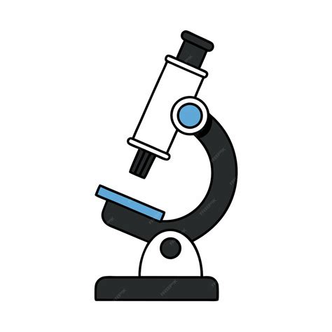 Black And White Microscope In White Background Vector Illustration Cartoon Premium Ai