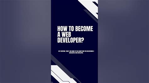 How To Become A Web Developer Shorts Ytshorts Youtubeshorts Trending Youtube