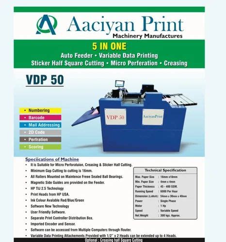 Variable Data Printing Machine Suction Feeding Variable Data Printing