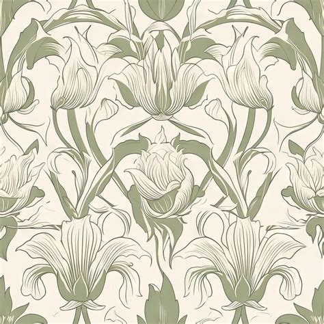 Premium Ai Image Lily Flower Seamless Pattern Floral Seamless