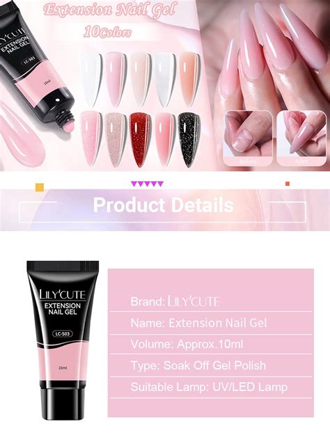 LILYCUTE Gel De Extensão Rápida Unhas Nude Pink Glitter Soak Off Semi