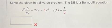Solved Solve The Given Initial Value Problem The De Is A