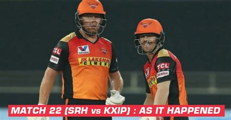 David Warner Jonny Bairstow Guides SRH To An Easy Win Over KXIP