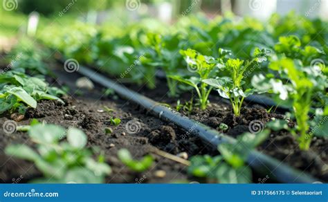 Implementing Subsurface Drip Irrigation Stock Illustration