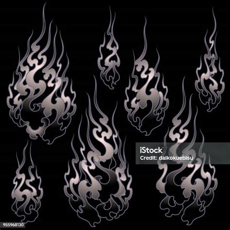 Japanese Style Flame Illustration Stock Illustration Download Image
