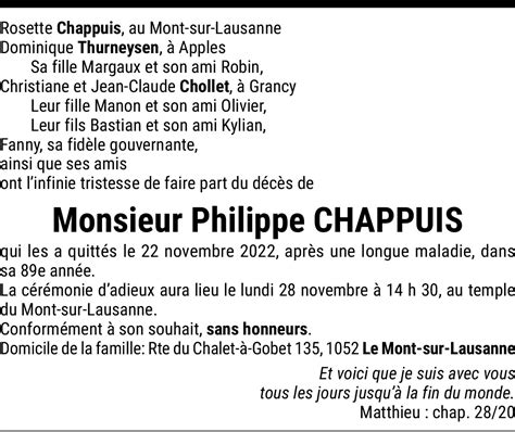 Philippe Chappuis Hommages