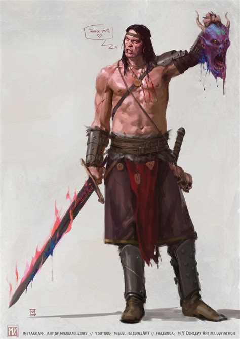 Artstation My Barbarian Miguel Iglesias Barbarian Barbarian Character Design Male Conan