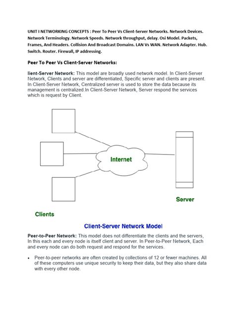 Unit I Networking Concepts Pdf Computer Network Internet Protocol