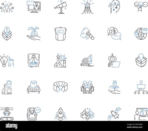 Breakthroughs Line Icons Collection Innovation Advancement