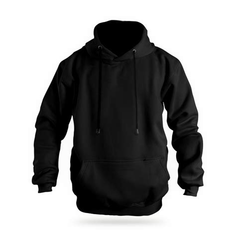 Hitam เสื้อแจ็คเก็ตมีฮู้ดผู้ชายสีดําธรรมดาหนาขนแกะวัสดุพรีเมี่ยม Hodie