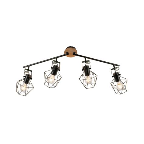Deckenlampe Jaro Justierbar Schwarz Holz 4 Flammig Lampenwelt De