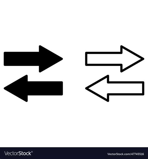 Transfer Arrows Icon Set In Two Styles Royalty Free Vector