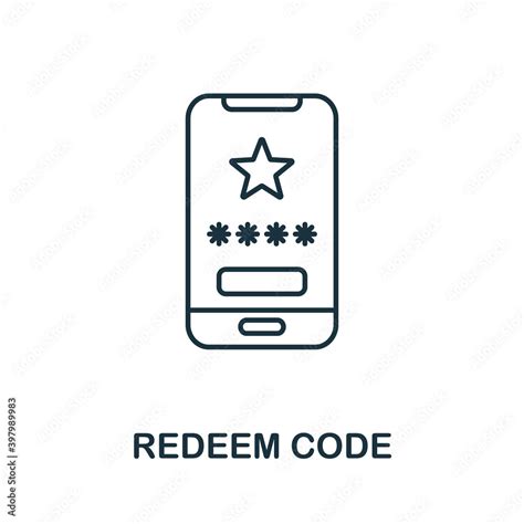 redeem code icon line style element from loyalty program collection