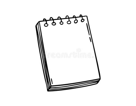 Notebook Doodle Hand Drawn Icon Outline Drawing Notebook Line Clipart Symbol Stock Vector