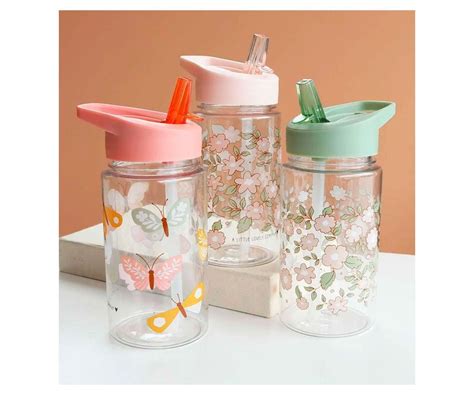 Botella Plástico con Pajita Blossoms Sage 450ml Tutete