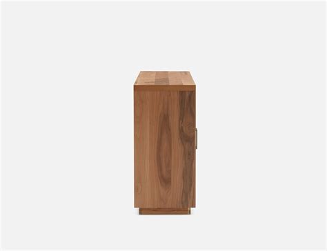 Structube Franke 4 Door Walnut Veneer Credenza In Dark Walnut Stylish