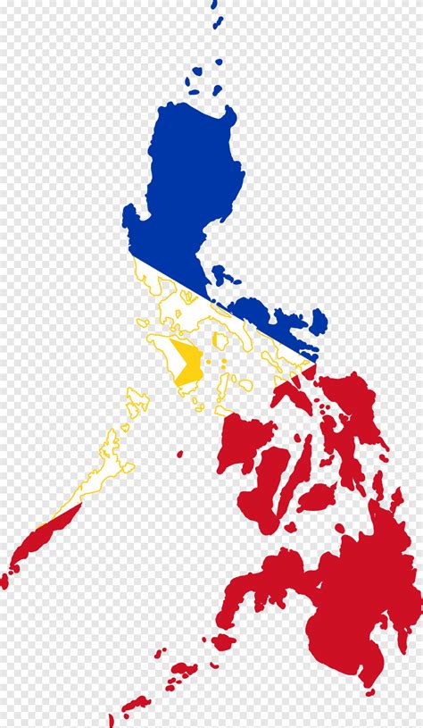 ดาวน์โหลดฟรี ภาพประกอบแผนที่สีแดงน้ำเงินและเหลืองฟิลิปปินส์ธงชาติ