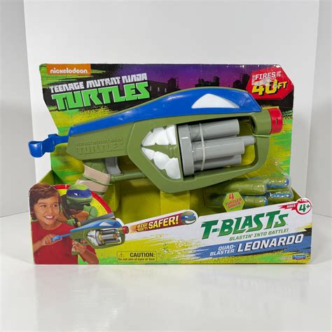 2015 Teenage Mutant Ninja Turtles T Blasts Quad Blaster Leonardo Soft Dart Gun